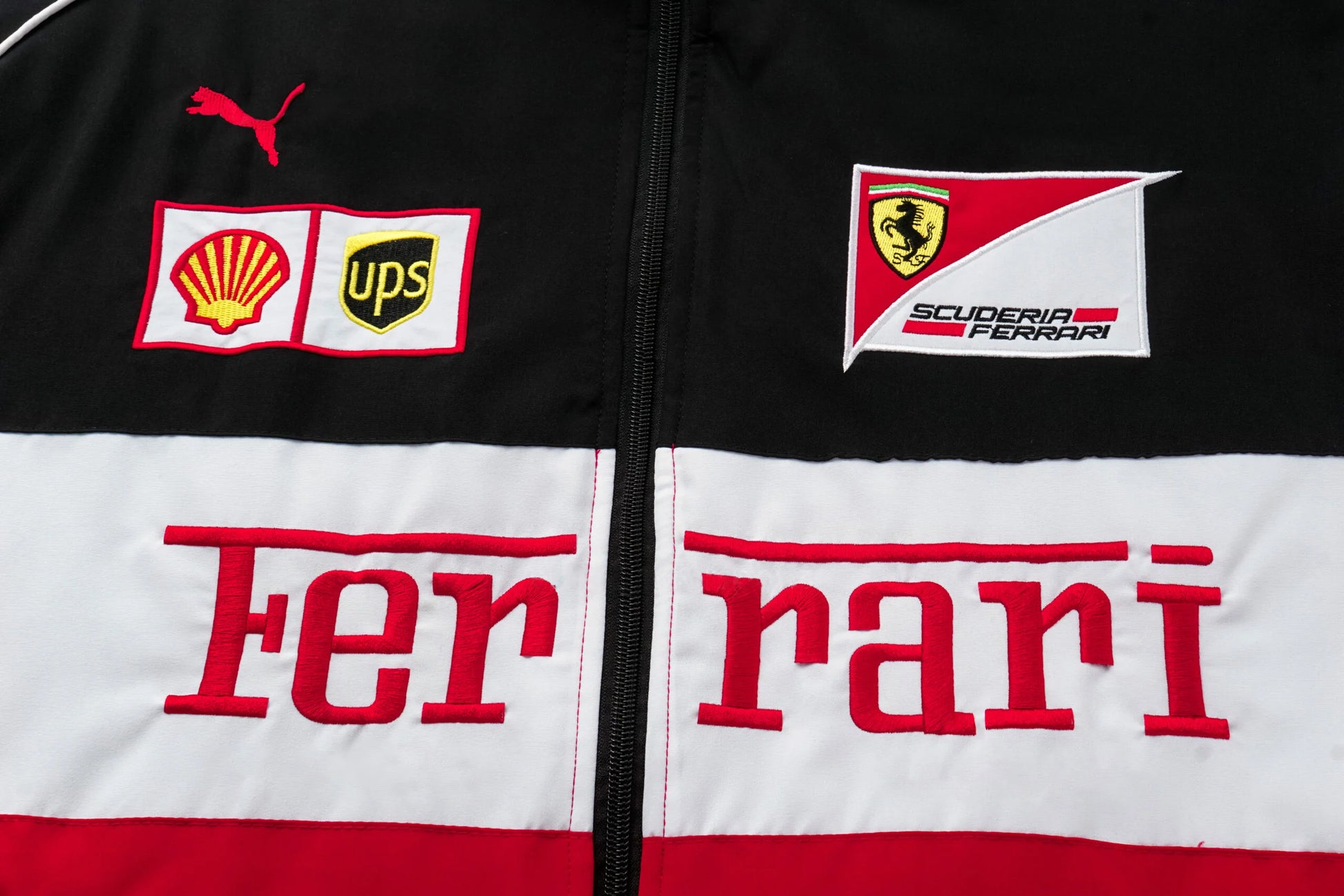 White Vintage Ferrari Racing Jacket – FinishLineFever™