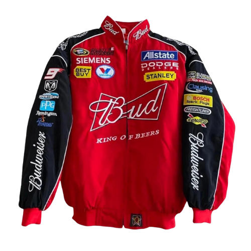 Red Budweiser Vintage Racing Jacket – FinishLineFever™
